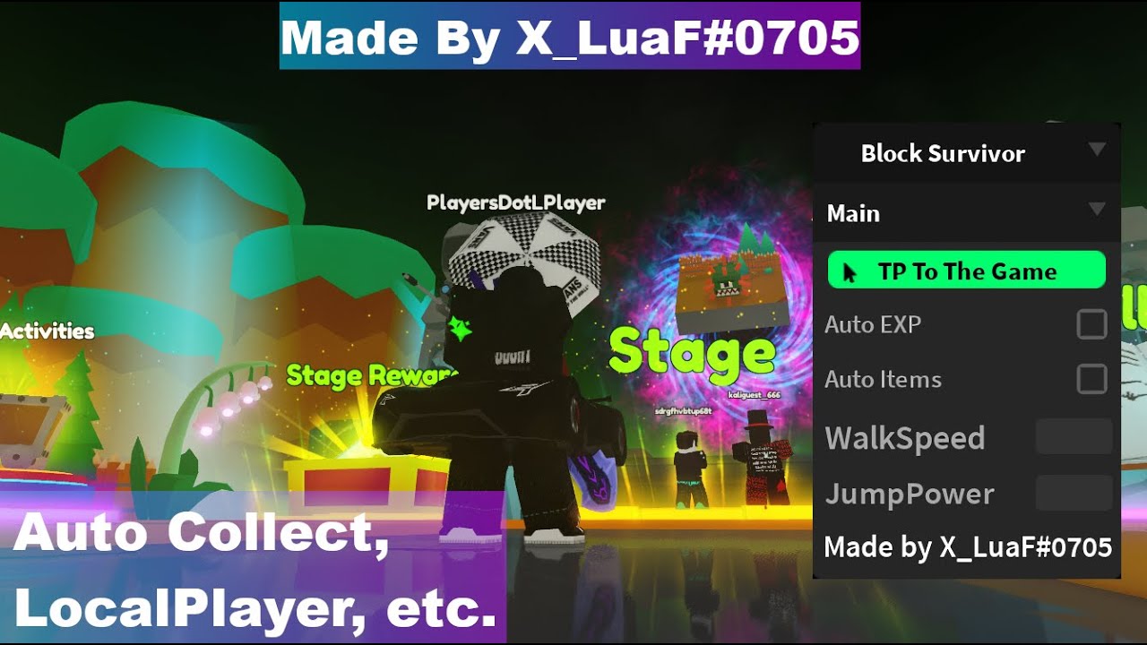 Block Survivor *BEST* Script | Inf. EXP, Collect Food, LocalPlayer, etc ...