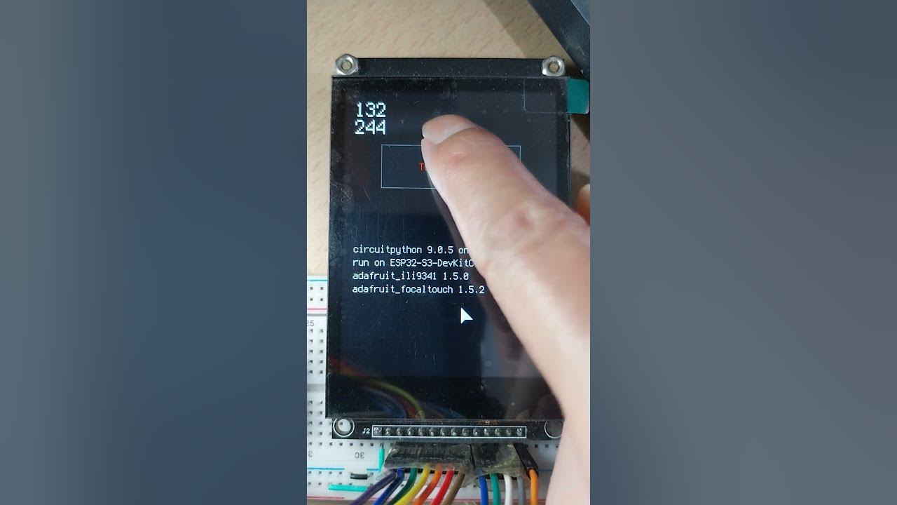 CircuitPython ex: display and detect touch button using Adafruit_FocalTouch - YouTube