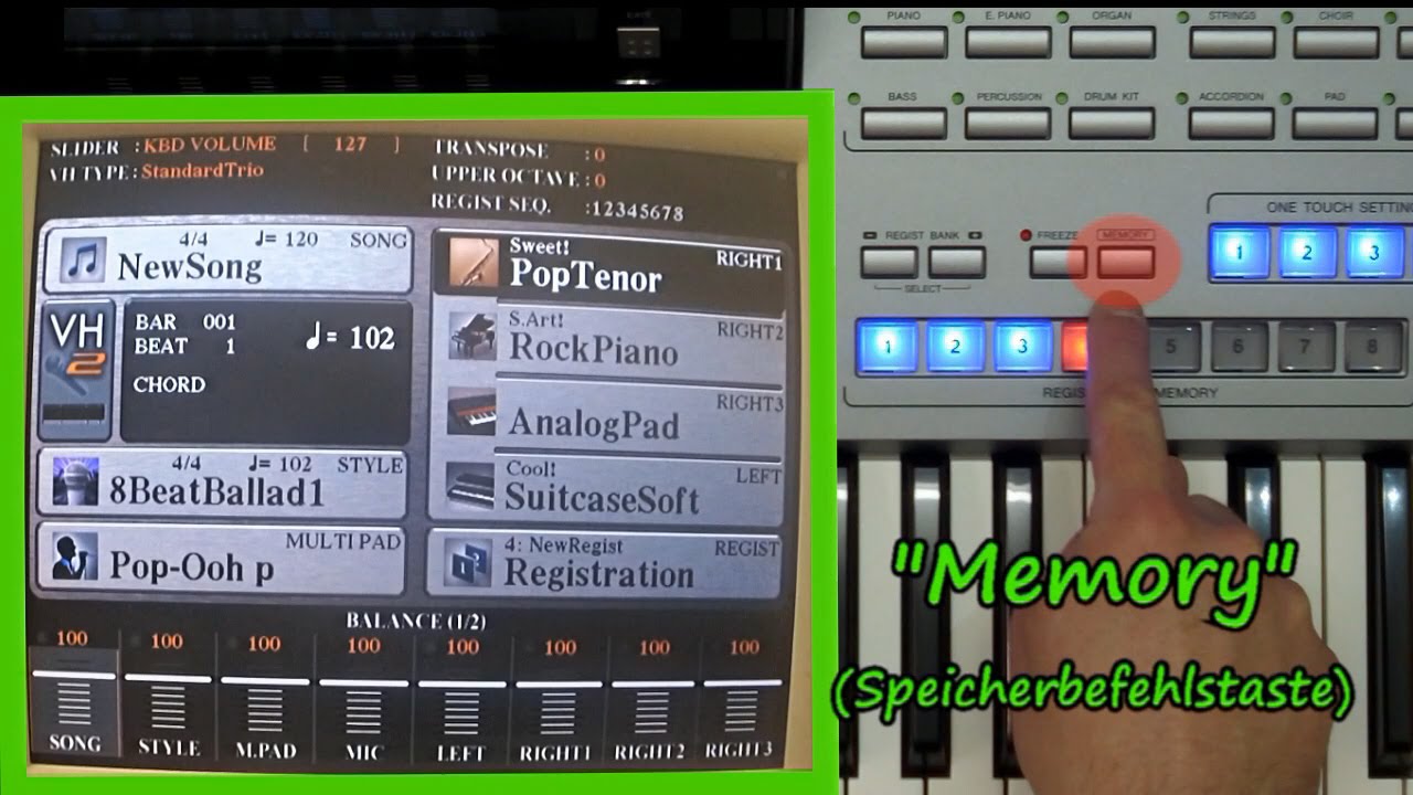 Registrations speichern am Keyboard - Demo der Vollversion 32min im ...