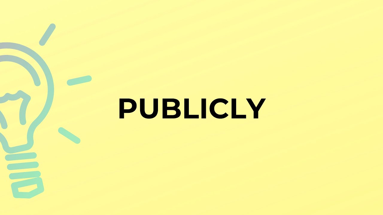 What is the meaning of the word PUBLICLY? - YouTube