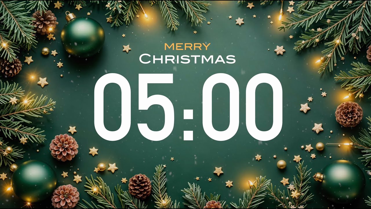 5 Minute Christmas Timer 🎵 with Christmas Music (4K) 🎄 - and Alarm ...