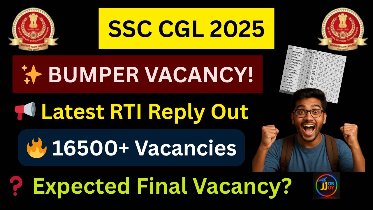 SSC CGL 2025 VACANCY UPDATE | FINAL EXPECTED VACANCIES | TIER-1 CUT-OFF ...