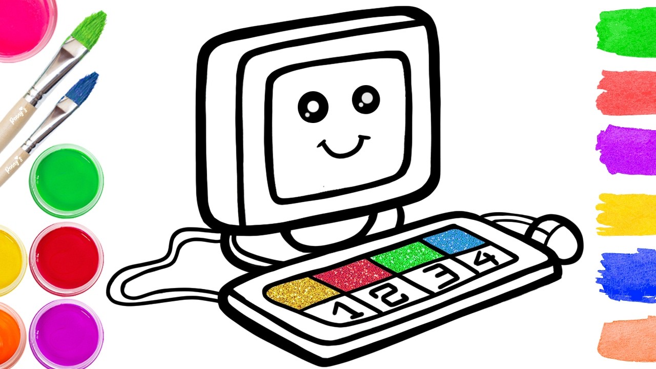 How to Draw a Computer | Step by Step - YouTube