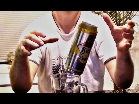 Beer Can balancing on edge of a glass. Cool! - YouTube