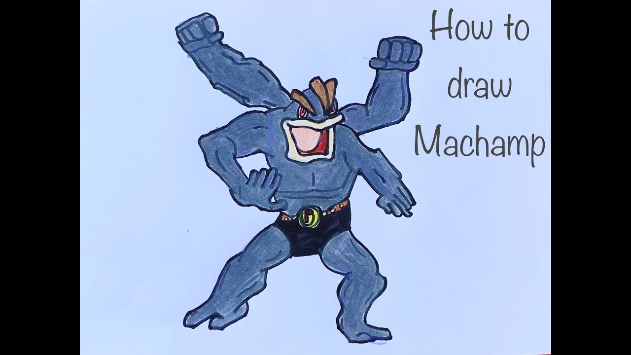 Drawing with Juni #80!: Machamp | Pokemon - YouTube
