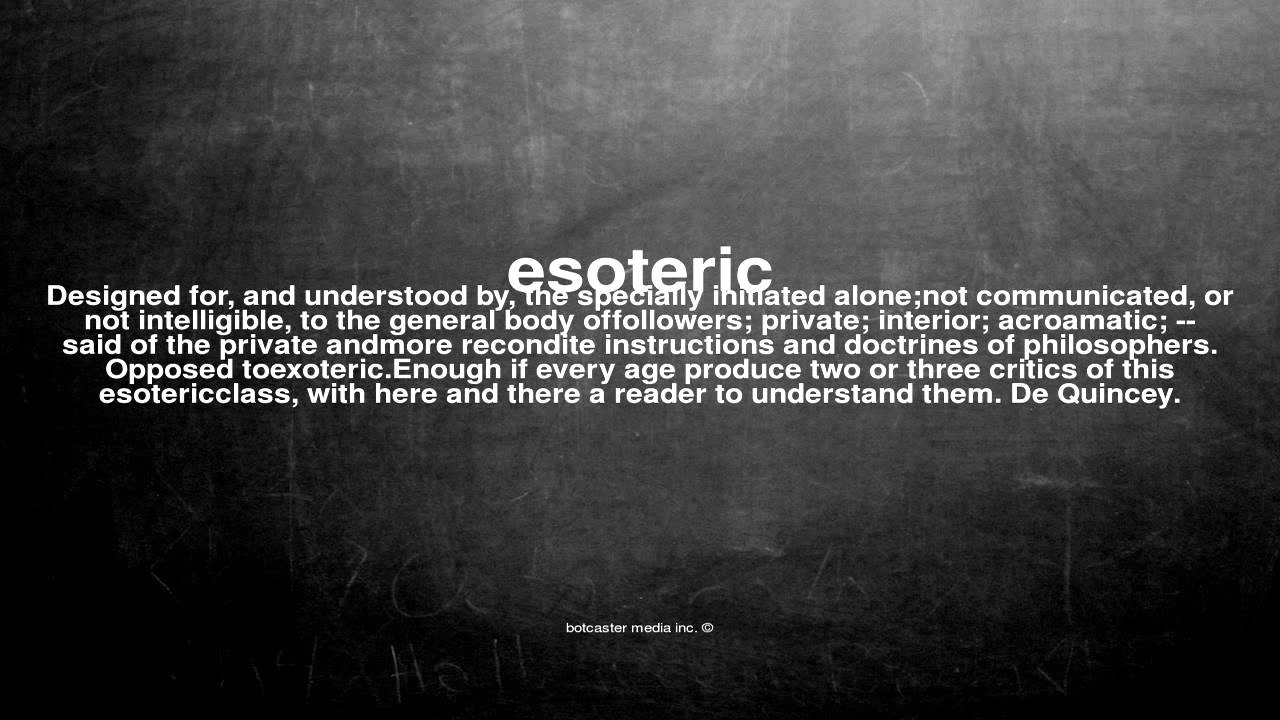 What does esoteric mean - YouTube