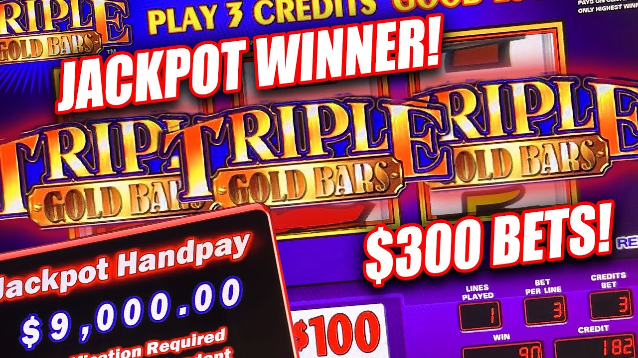BIGGEST JACKPOT WIN ON TRIPLE GOLD BAR SLOT MACHINE CASINO WINNER ...