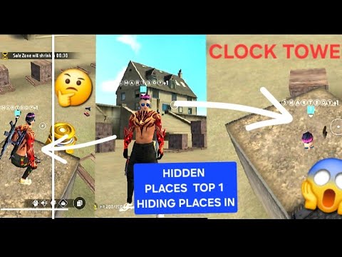FREE FIRE CLOCK TOWER HIDDEN PLACES TOP 1 HIDING PLACES IN CLOCK TOWER ...