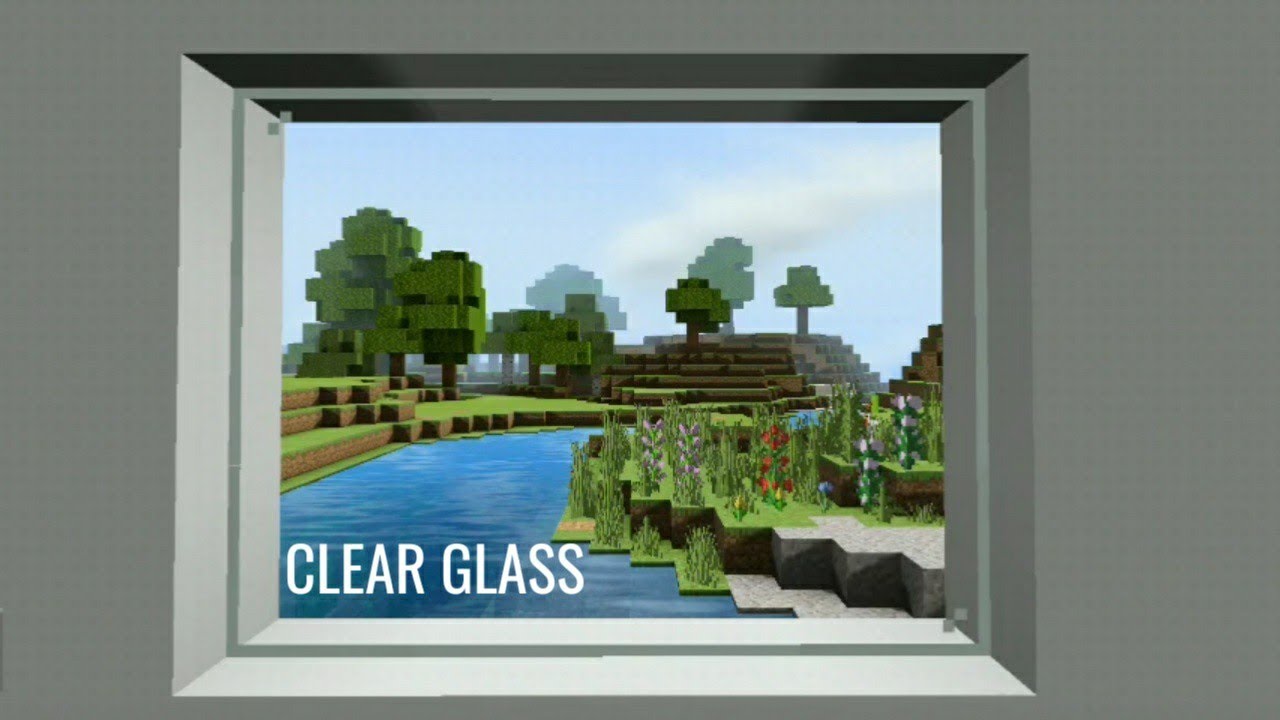 MINECRAFT PE CLEAR GLASS [WORK IN 1.14,1.15,1.16] - YouTube