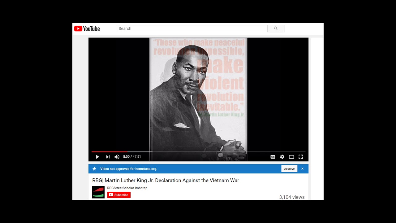 MLK Vietnam Speech audio - YouTube