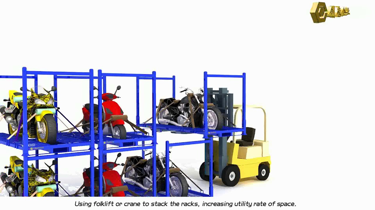 Chairborne Mtrack Series Stacking Rack Motorcycle Rack - YouTube