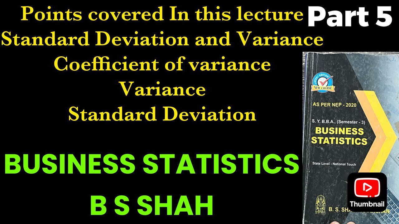 Standard Deviation and variance| coefficient of variance |Business ...