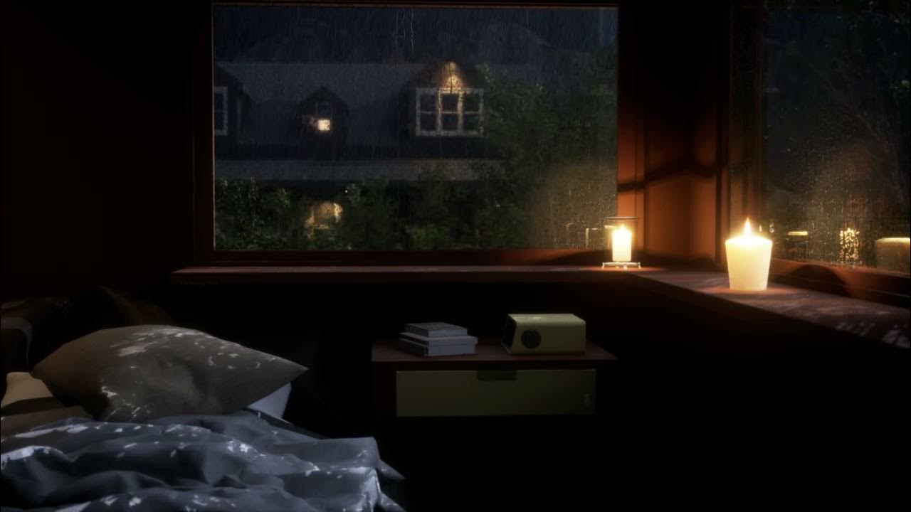 Stormy Night and a Cozy Bedroom - Thunder And Hard Rain Sounds 8 Hours ...