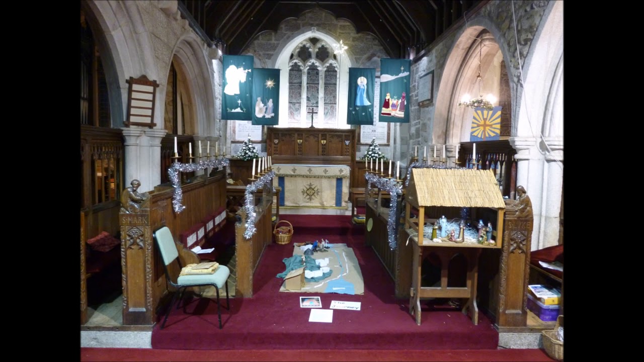 St Mewan Church, Cornwall, decorated for Christmas 2017 - YouTube