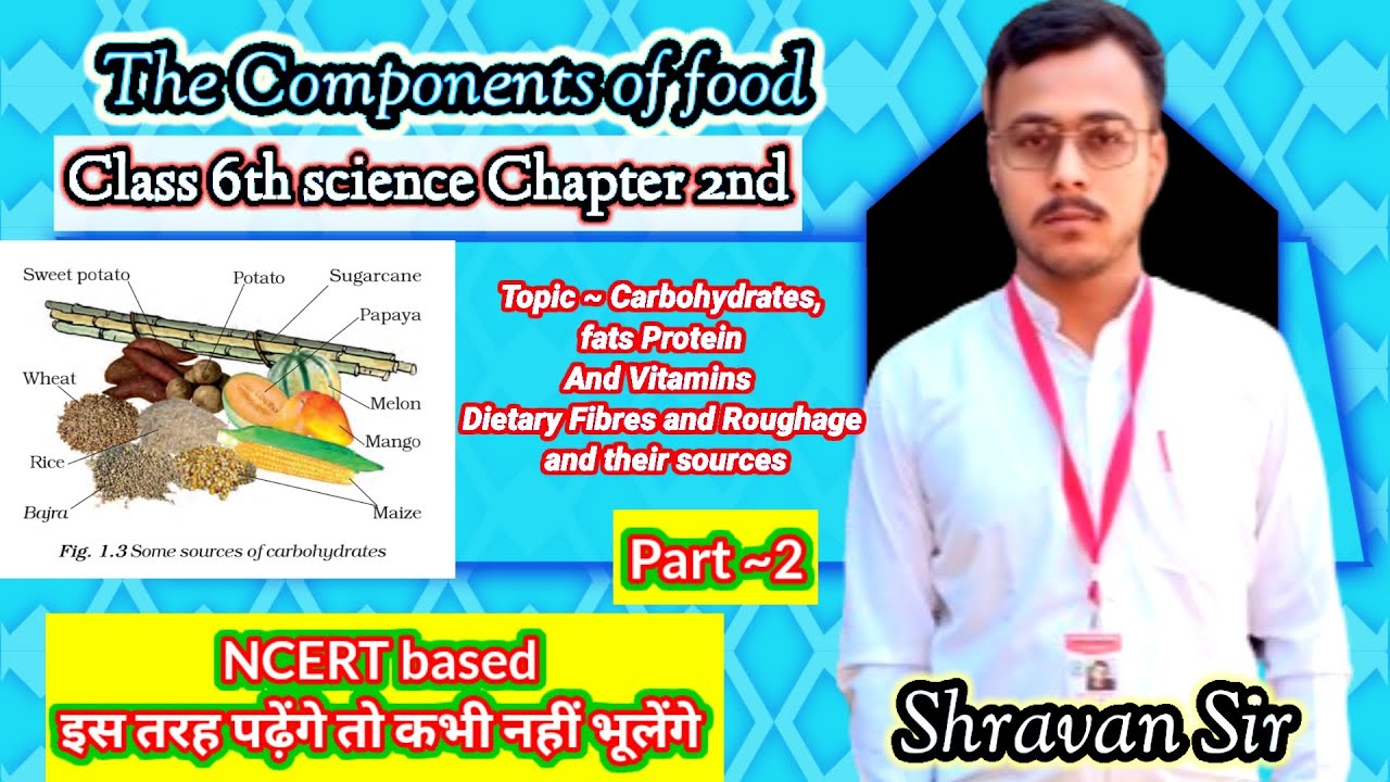 Class 6th science chapter 2nd| By Shravan Sir|NCERT|Components of food ...