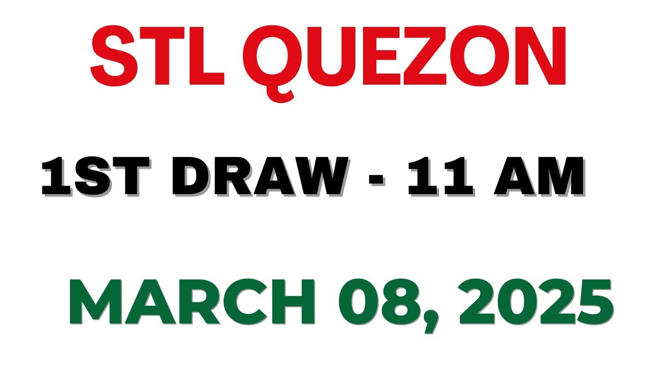 STL Quezon 1st draw result today live 08 March 2025 - YouTube