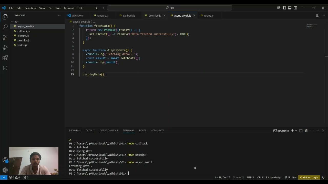 501 mid assignment concepts ( closure, callback,promises ,asyn and await ,todo list - YouTube