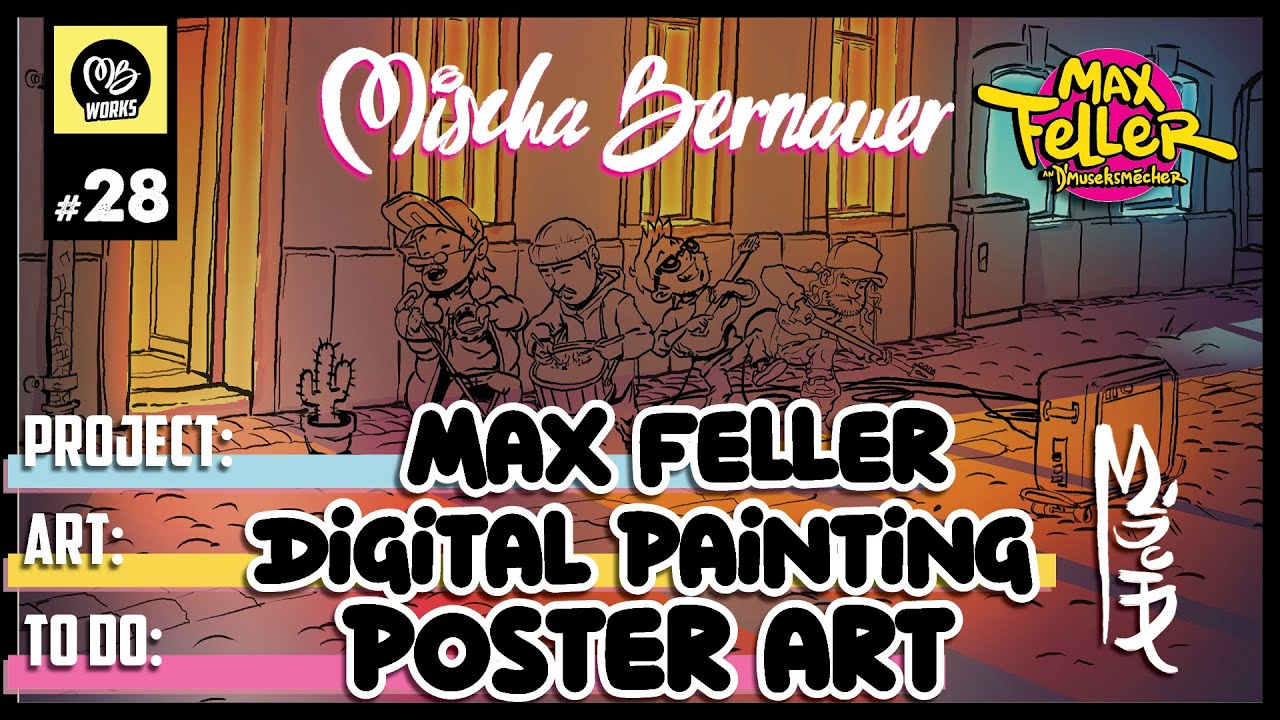 Mischa WORKS Max Feller Poster Illustration 02 Painting Night Ligths ...