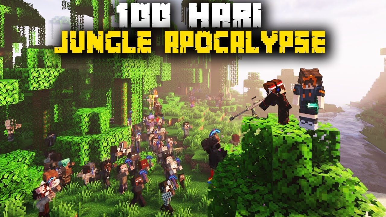 100 Hari Minecraft Jungle Apocalypse Hardcore - YouTube