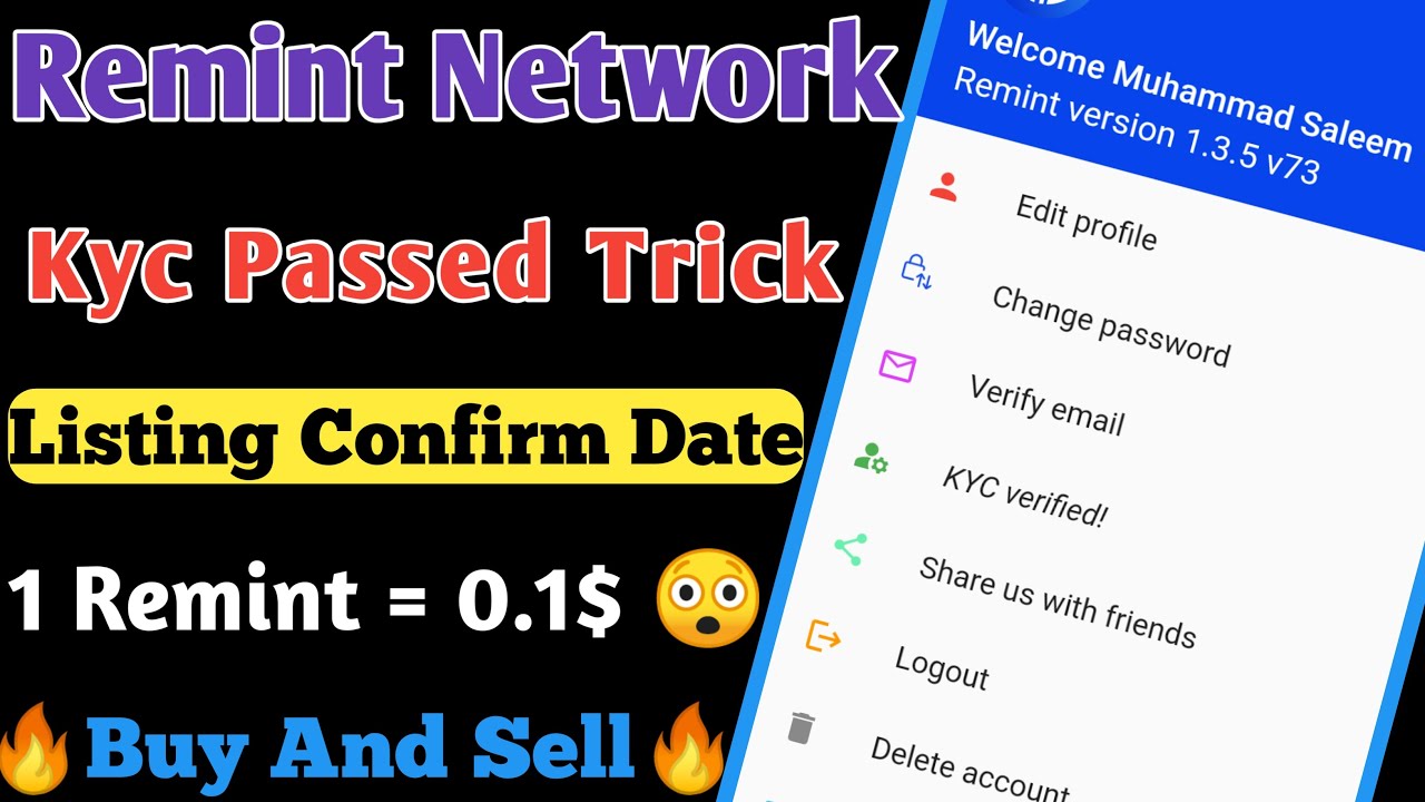 Remint Network Verified 🔥|| How To Complete Remint Kyc || Remint ...