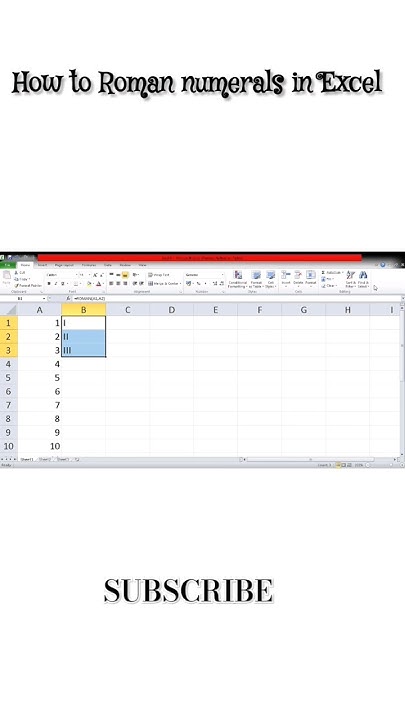 How to Roman numerals in Excel using formula:: #share #excel # ...