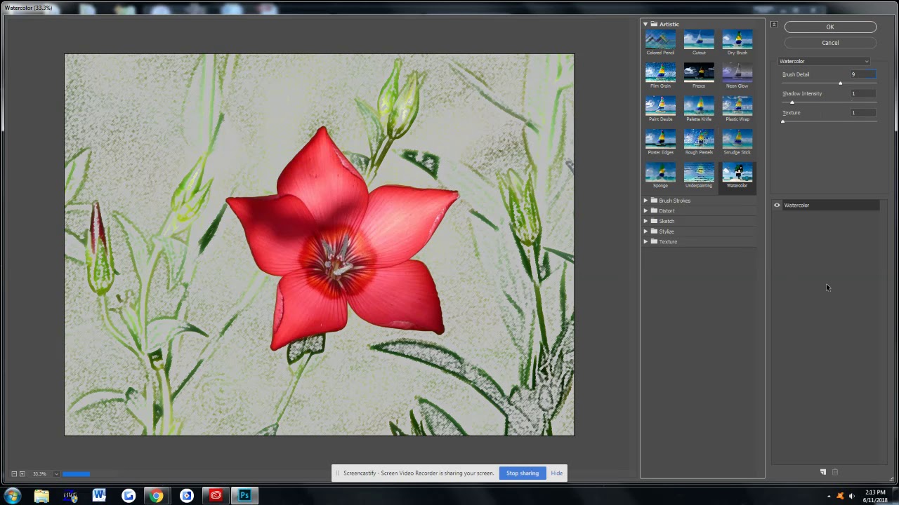 Adobe Photoshop: Filter Gallery (Artistic) - YouTube