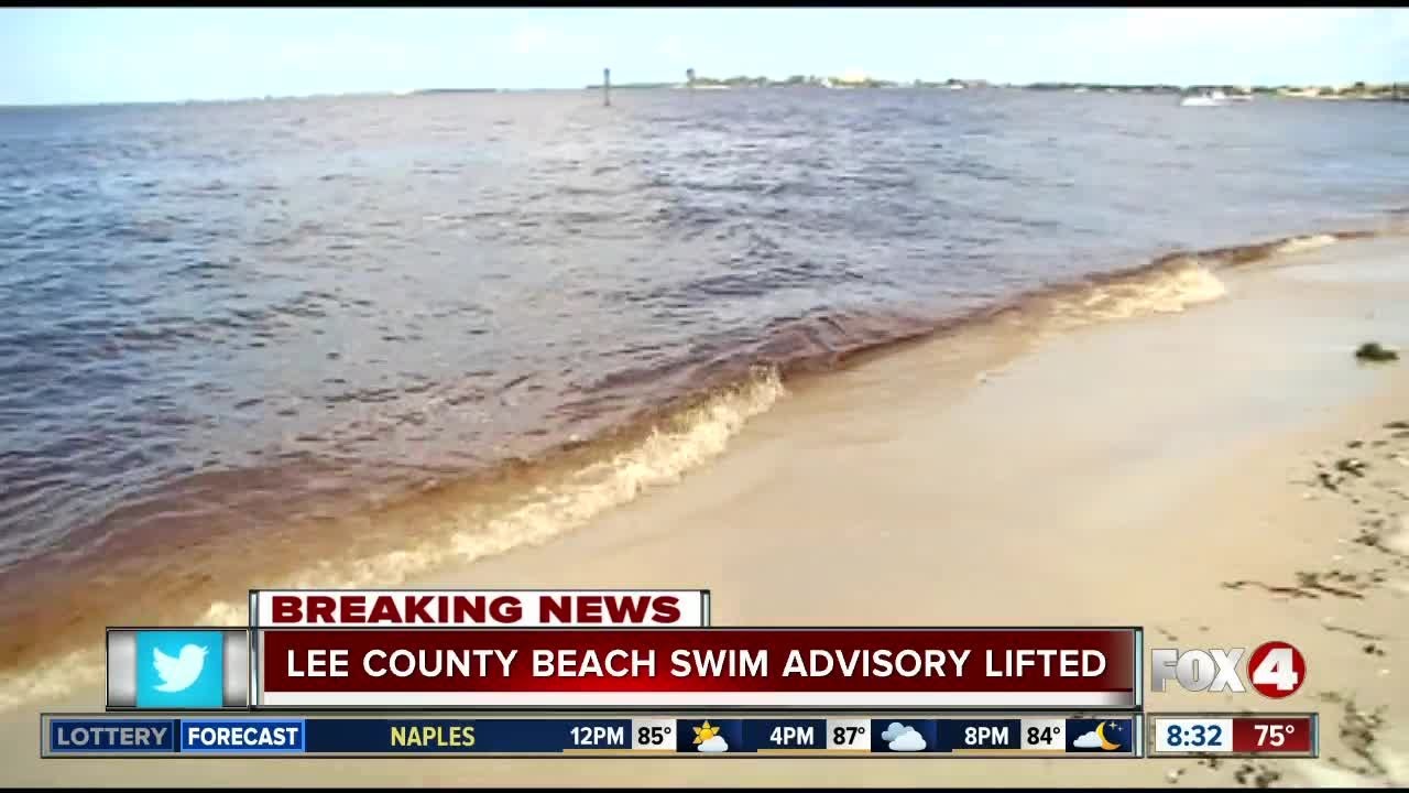 Beach swimming advisory lifted in Lee County - YouTube