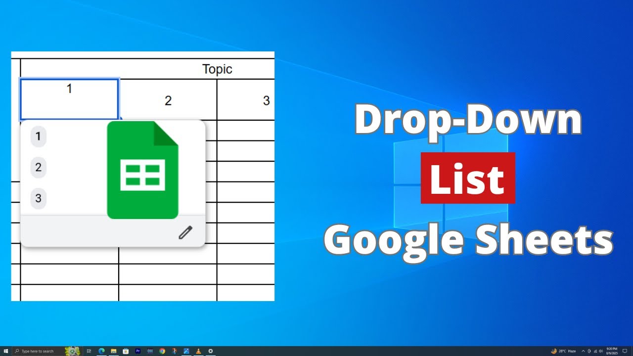 How to Make a Drop Down List in Google Sheets - YouTube