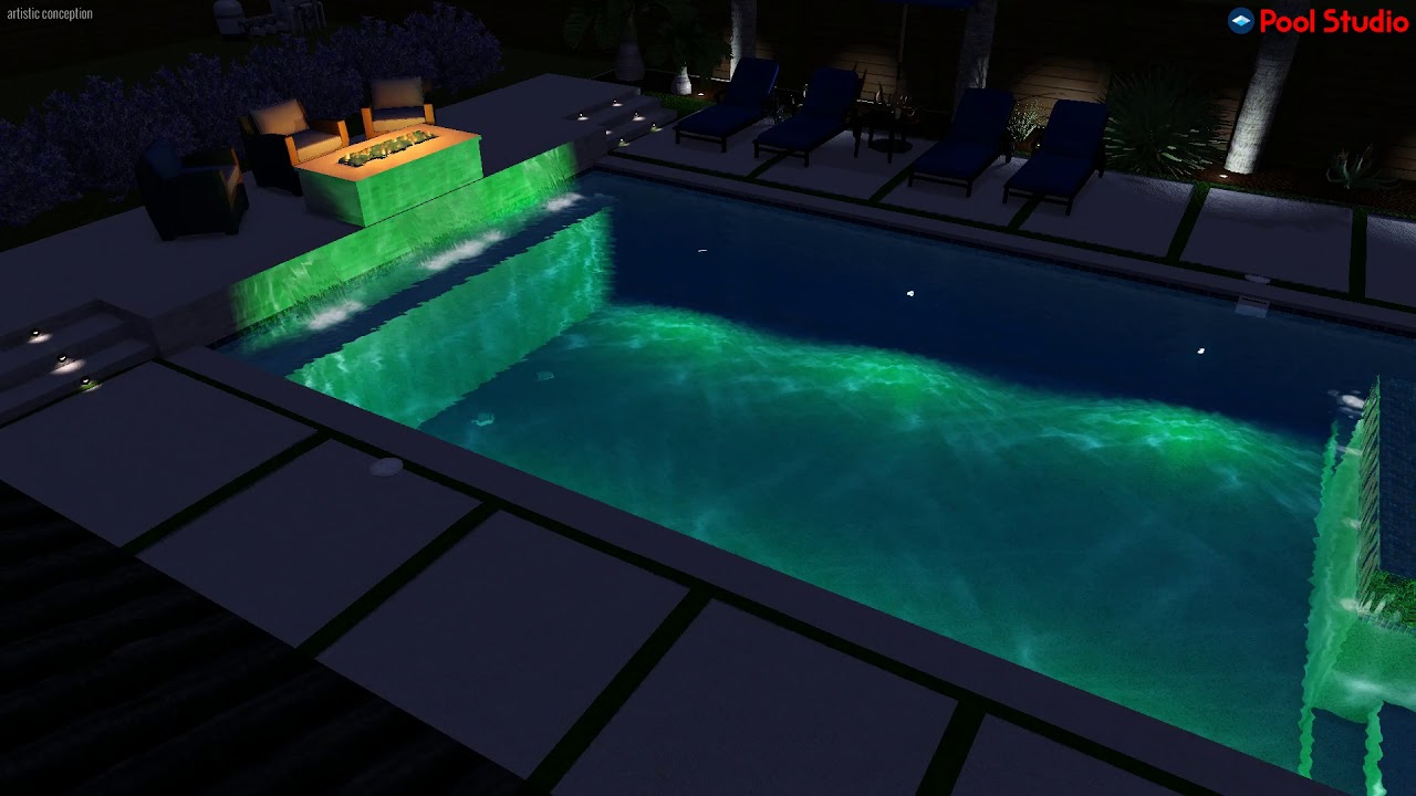 Dallas Modern Pool with Infinity Edge Spa Design 2 - YouTube