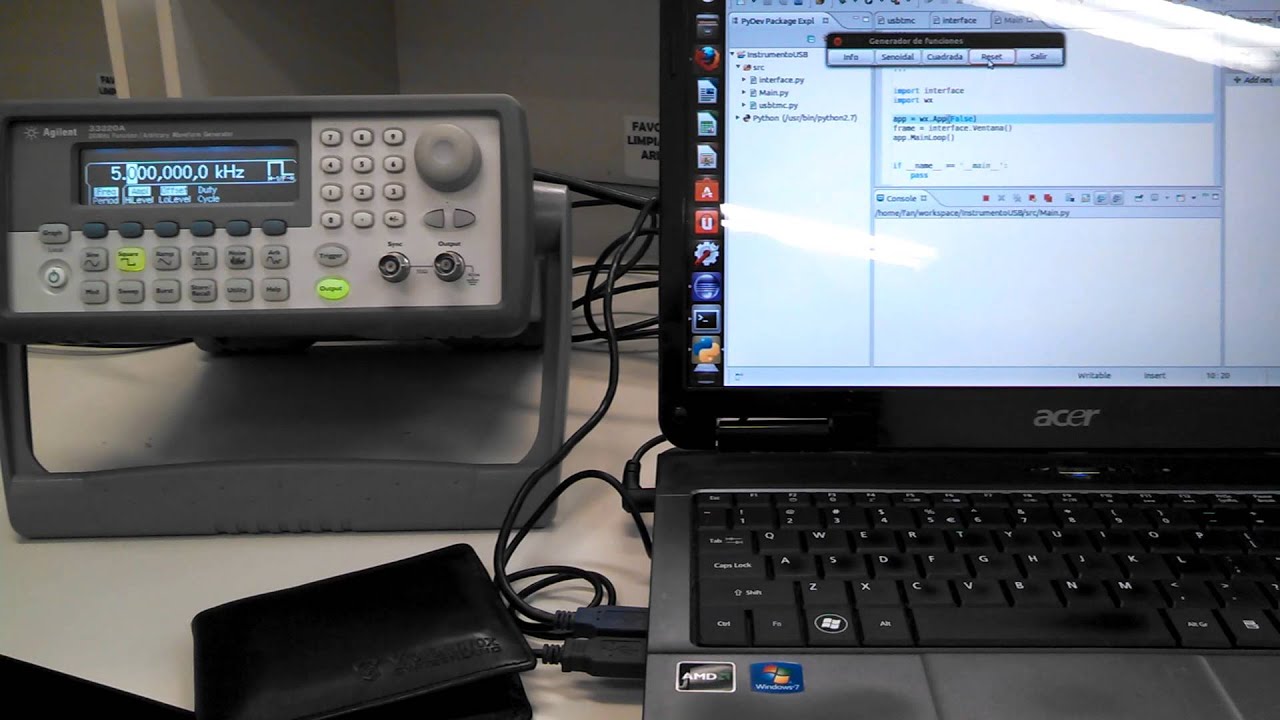 33220A usbtmc python linux - YouTube
