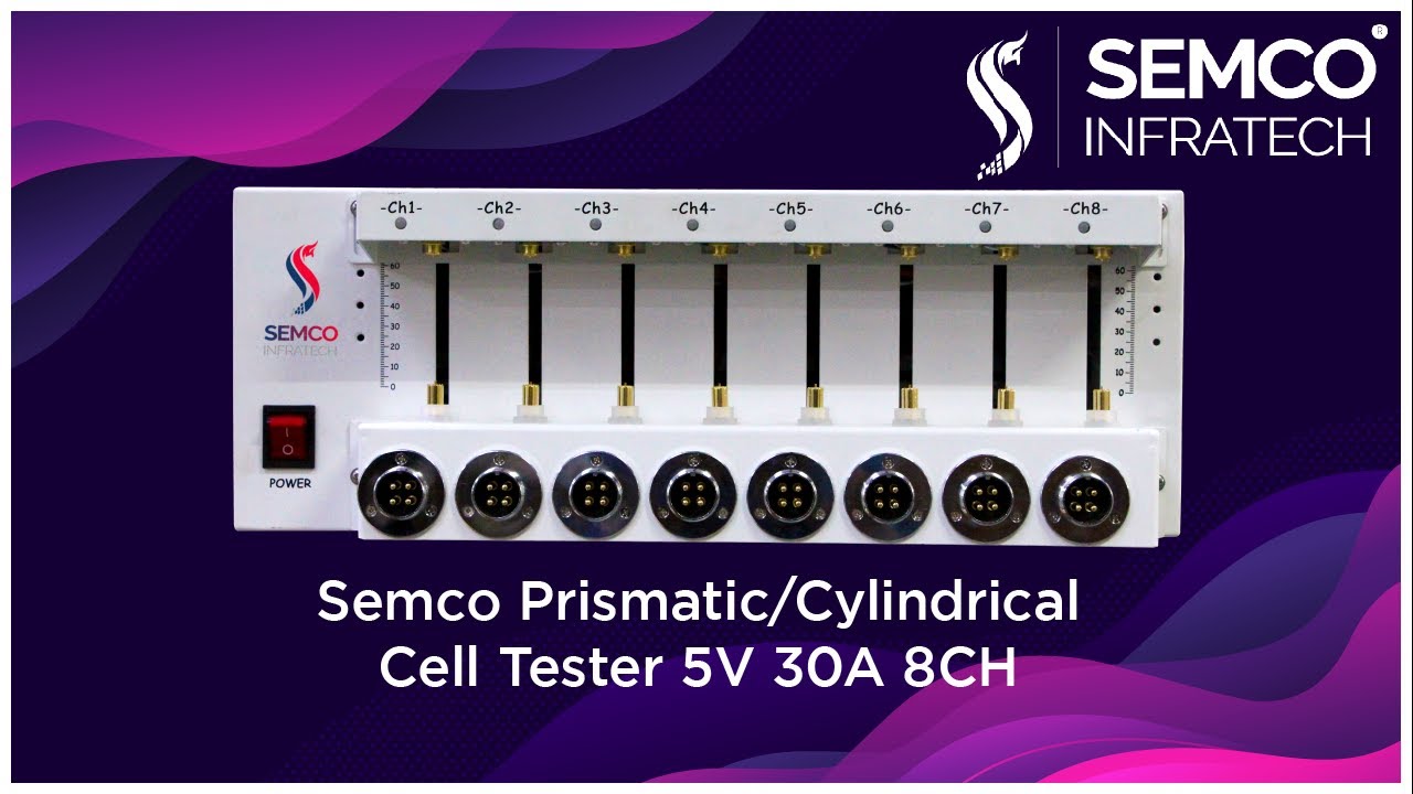 Lithium-ion Prismatic/Cylindrical Cell Tester SLB 5V 30A 8CH. - YouTube