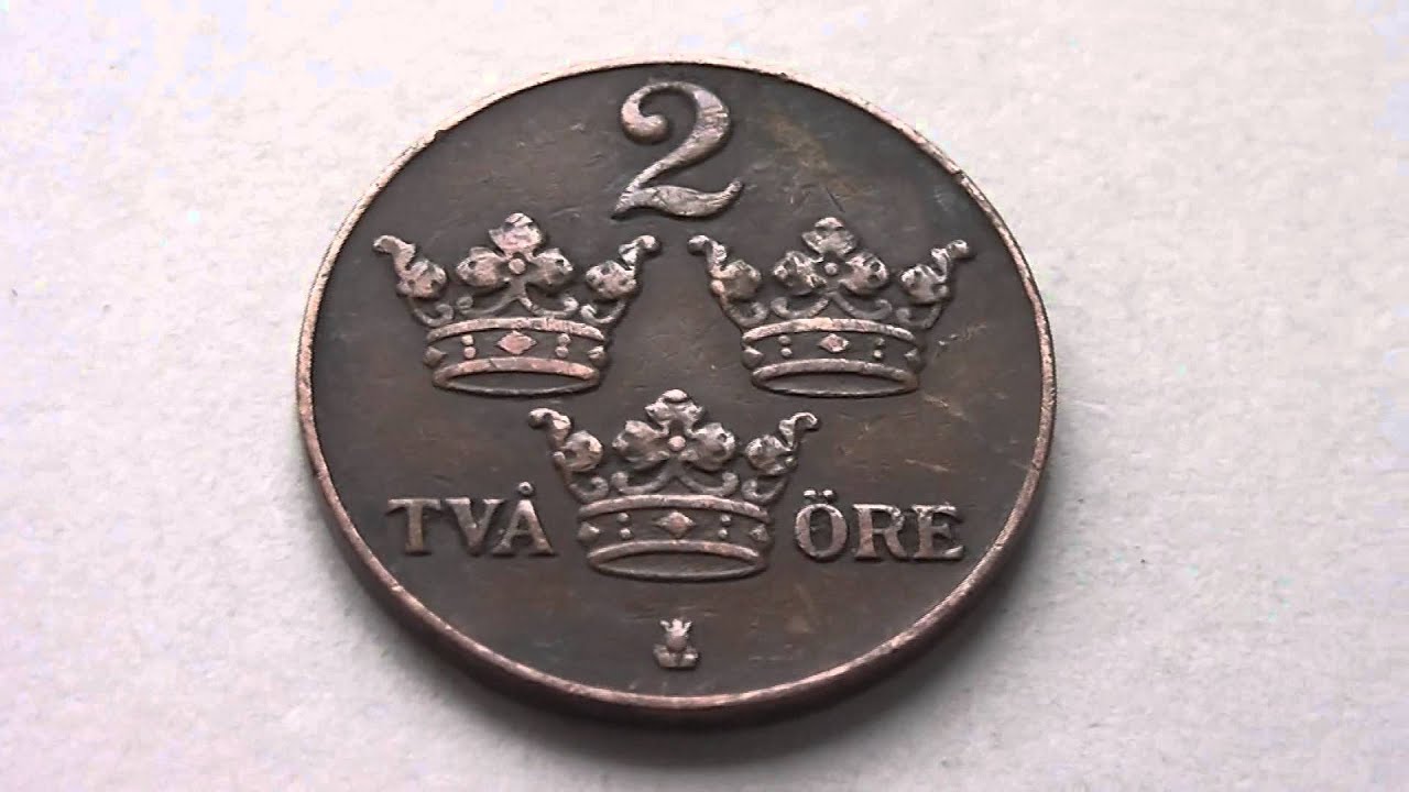 2 TVA Öre coin of Sweden from 1927 in HD - YouTube