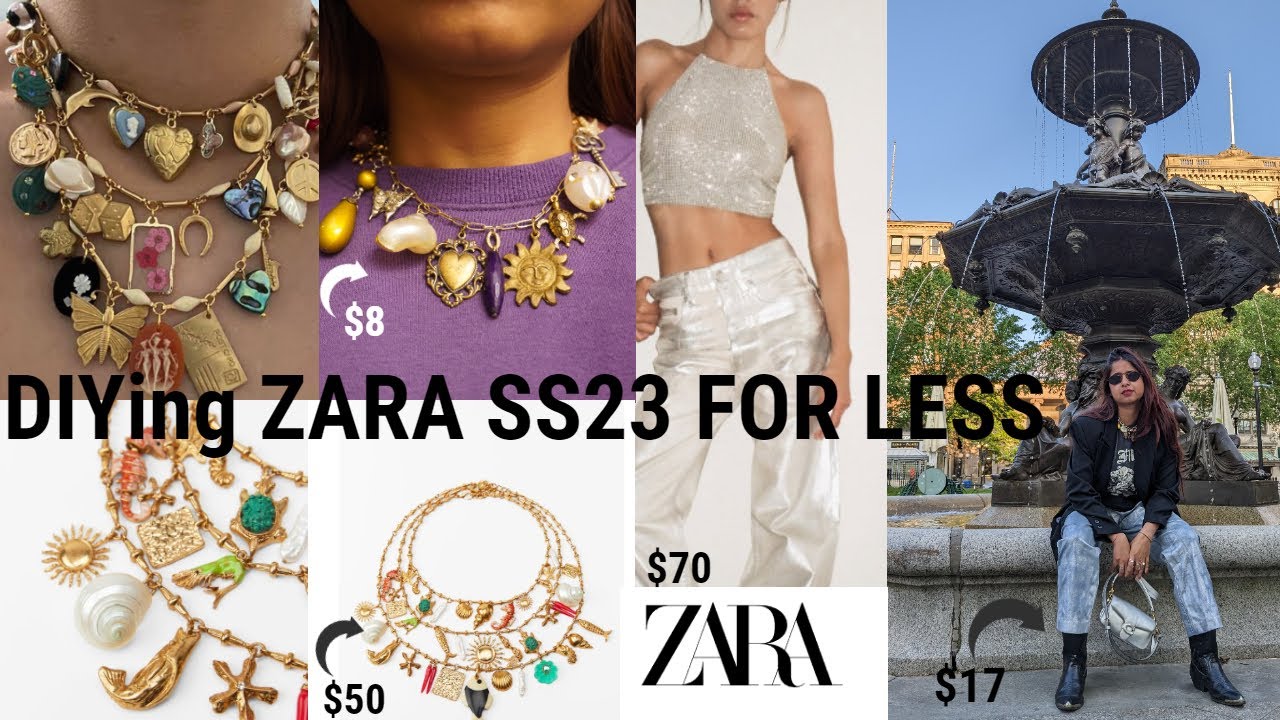 DIY viral ZARA SILVER JEANS and SEA CHARM NECKLACE | DIYing ZARA SS23 ...