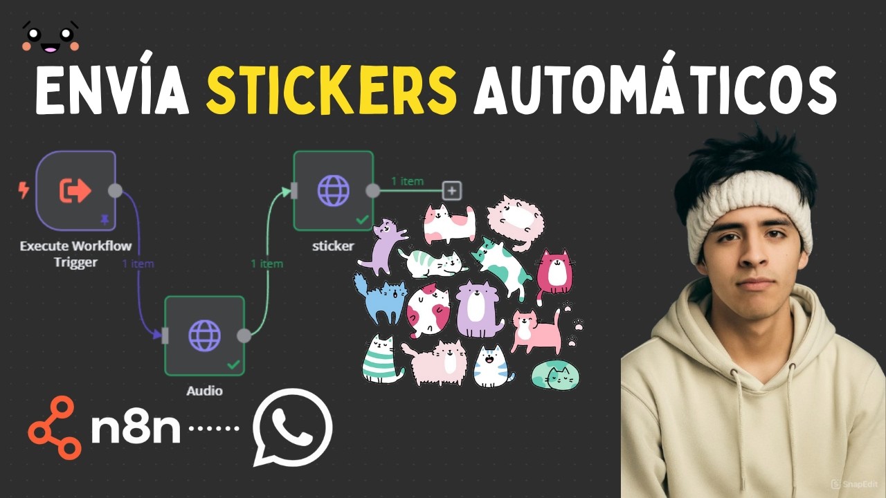 Envía stickers por whatsapp automáticamente con n8n - YouTube