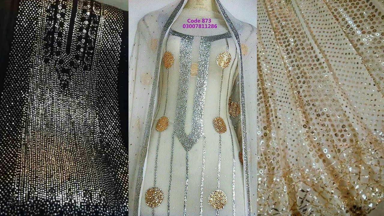 Georgette Hand Work Chickenkari MuKaish Kamdani Work Souits - YouTube