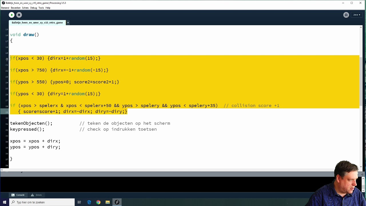 Programmeren met Processing 08 - Programma structuur verbeteren - YouTube