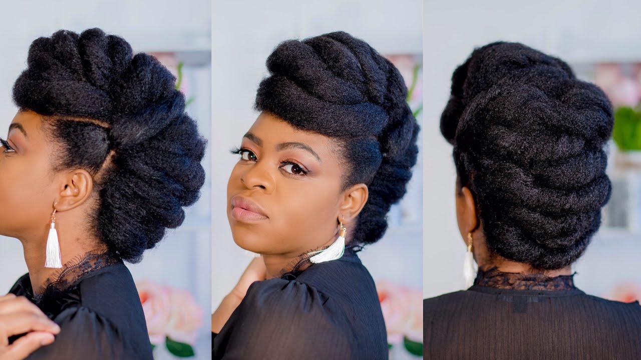 Roll Tuck And Pin Updo Natural Hairstyles Youtube