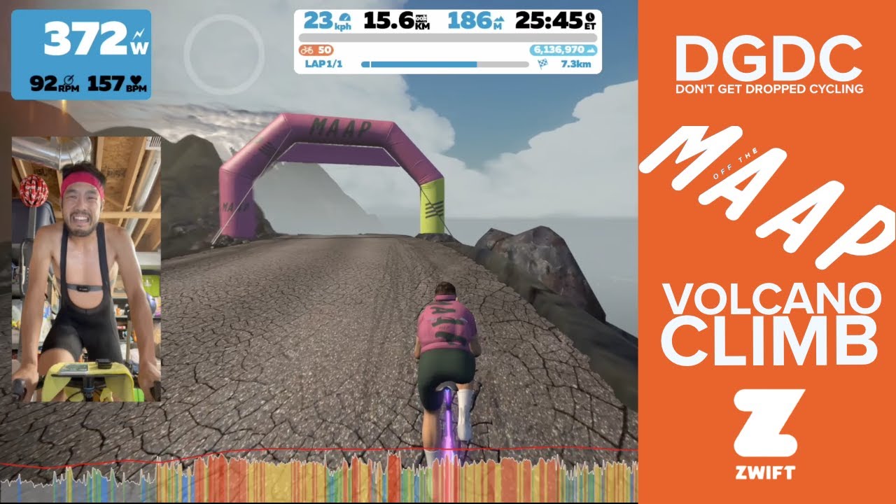 Driving the bus up Zwift Watopia Volcano Climb! - YouTube
