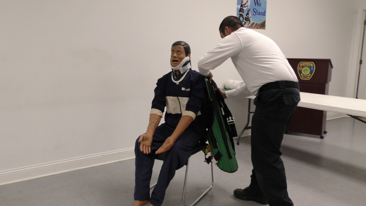 Seated Spinal Immob KED - YouTube