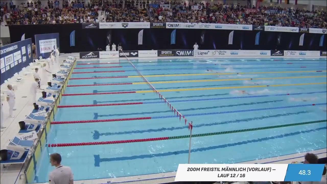Wettkampf 16 200M Freistil Mannlich Vorlauf Lauf 12 of 16 - YouTube
