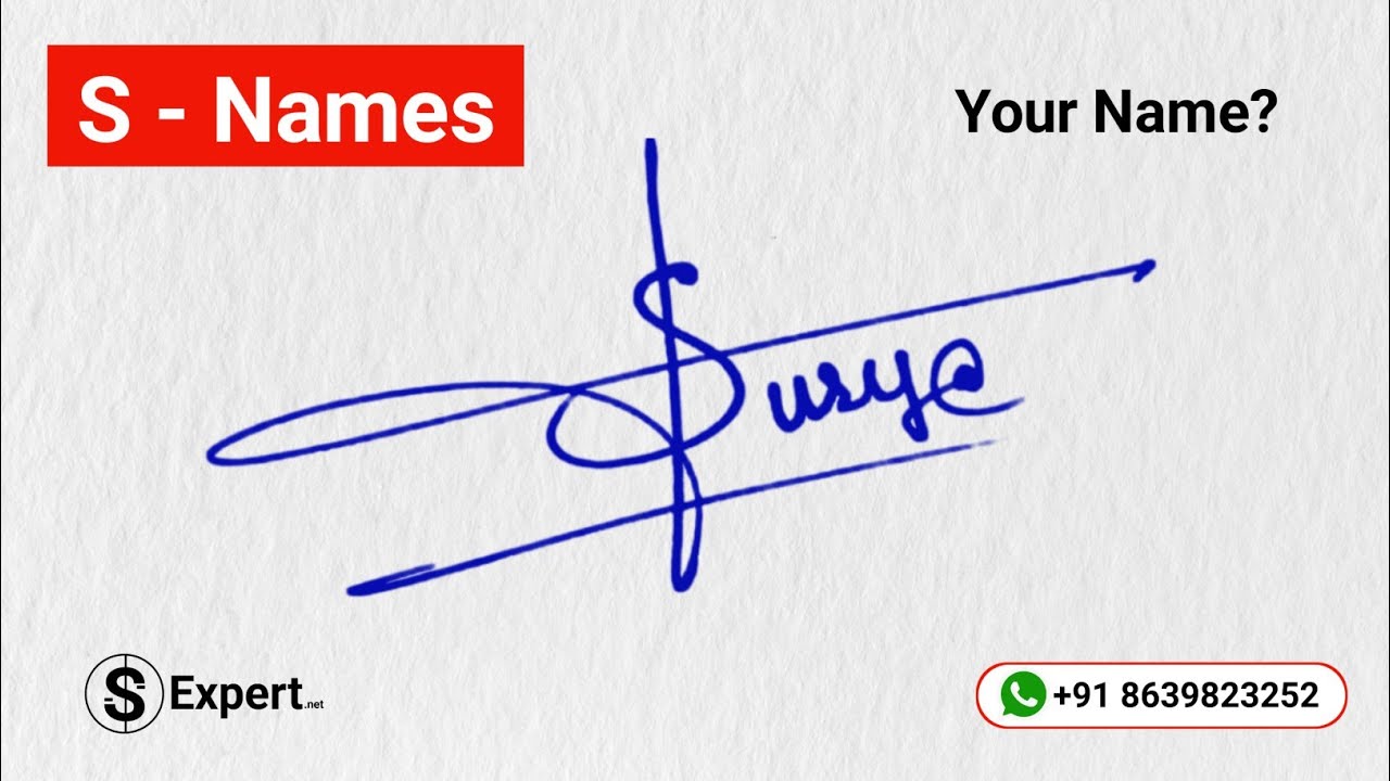 🔴 S Name Signature Style Simple | How To Sign With Letter S | How To Do ...