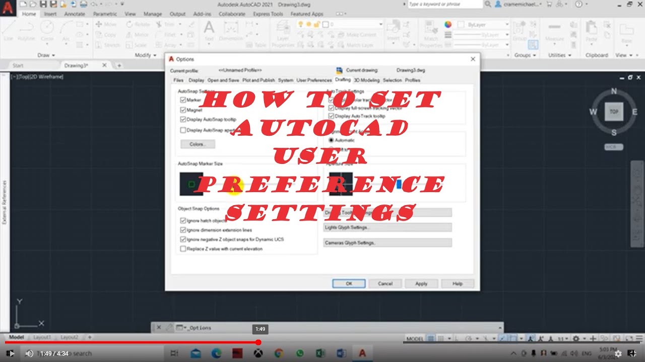 How To Set Autocad User Preference Settings YouTube how-to-set-autocad-user-preference-settings-youtube