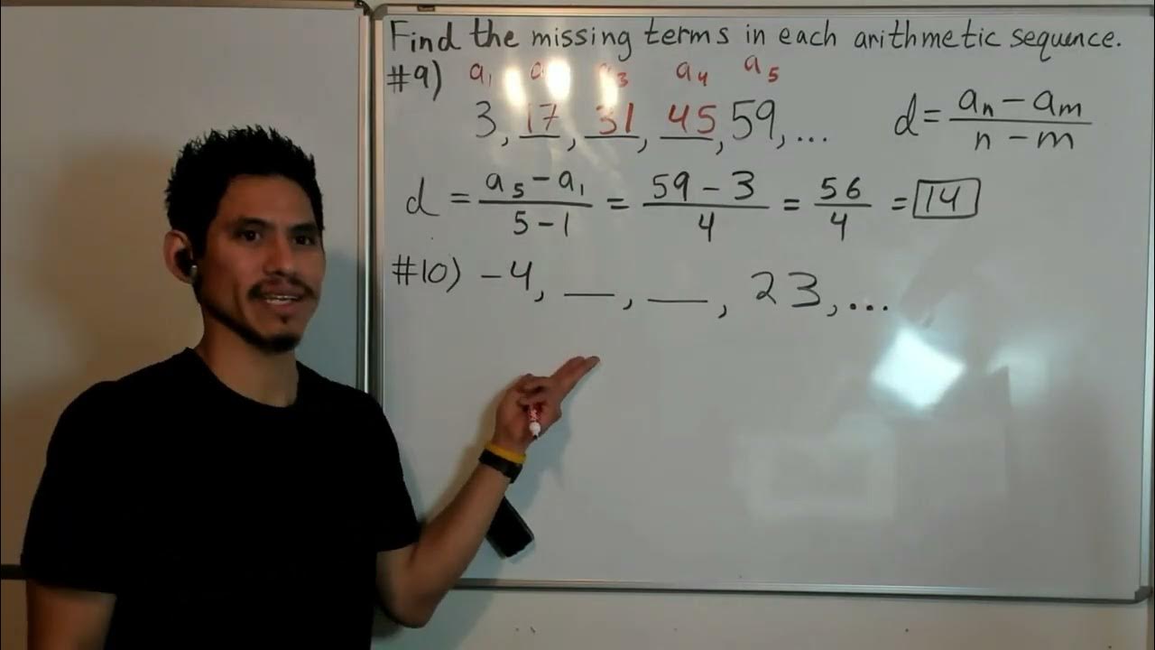 How to Find the Missing Terms of an Arithmetic Sequence - YouTube