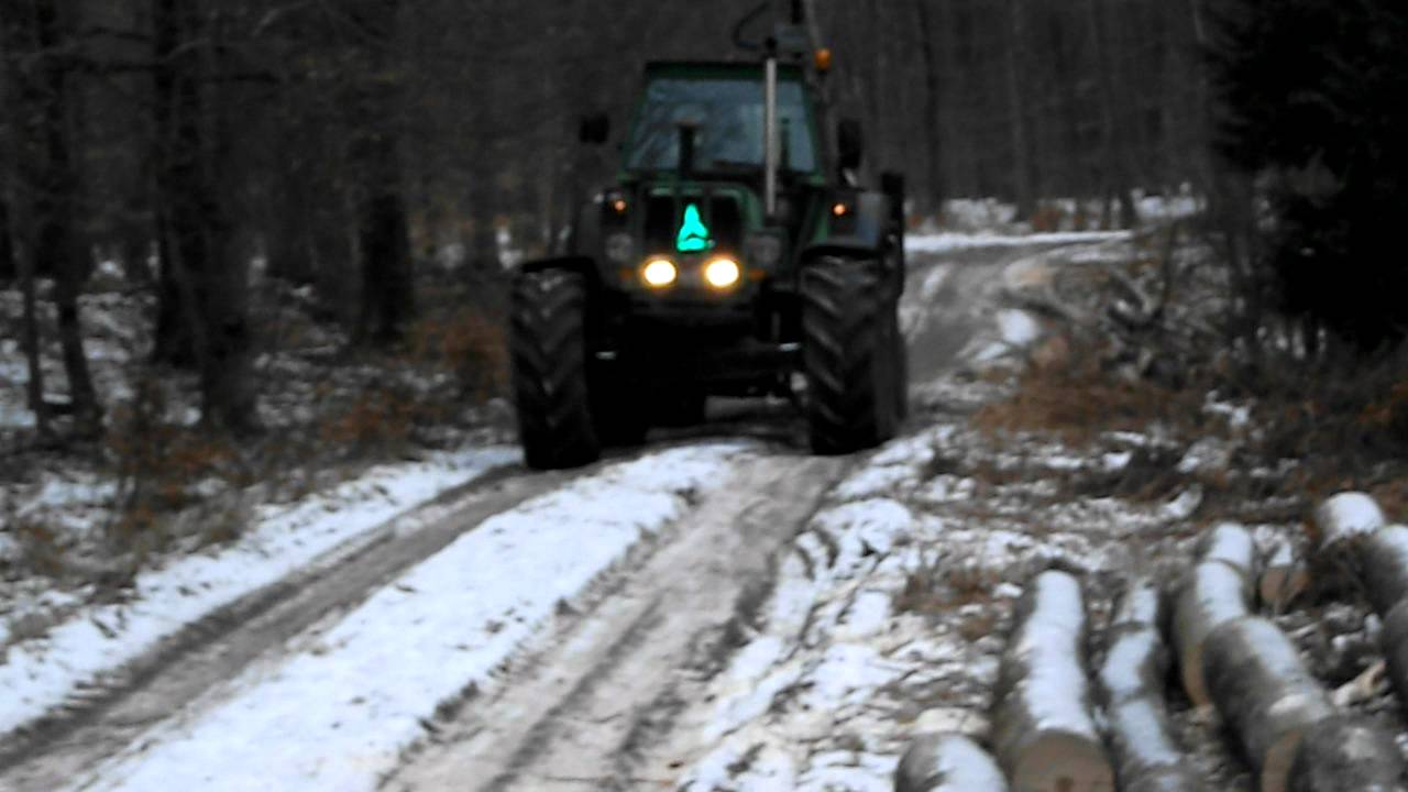 timber trailer farma deutz dx140 1 - YouTube
