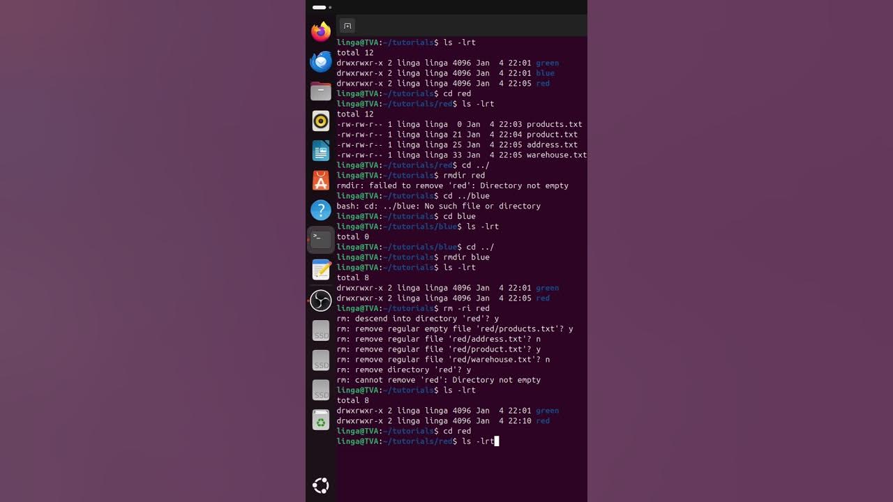 rm and rmdir command - Linux - YouTube