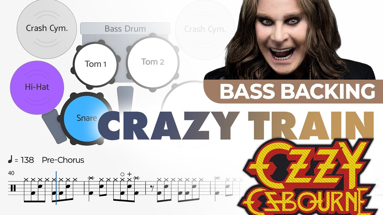 Ozzy Osbourne - Crazy Train | Bass Backing Track w/ Tabs + Original ...