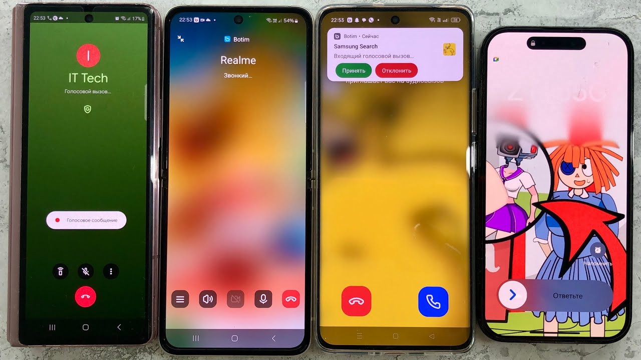 Google Meet+Botim Incoming and Outgoing Call IPhone 14 Pro+Samsung Z ...