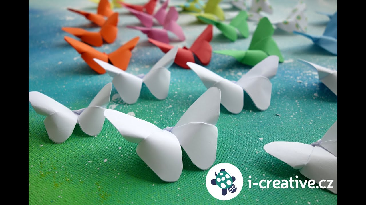 Origami motýl - návod - YouTube