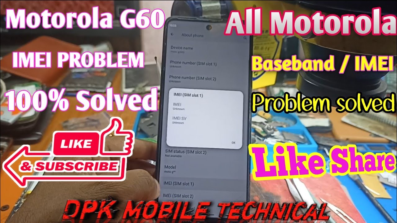 Motorola G60 Baseband || IMEI Unknown Repair || Motorola G60 IMEI Problem || IMEI Null - YouTube