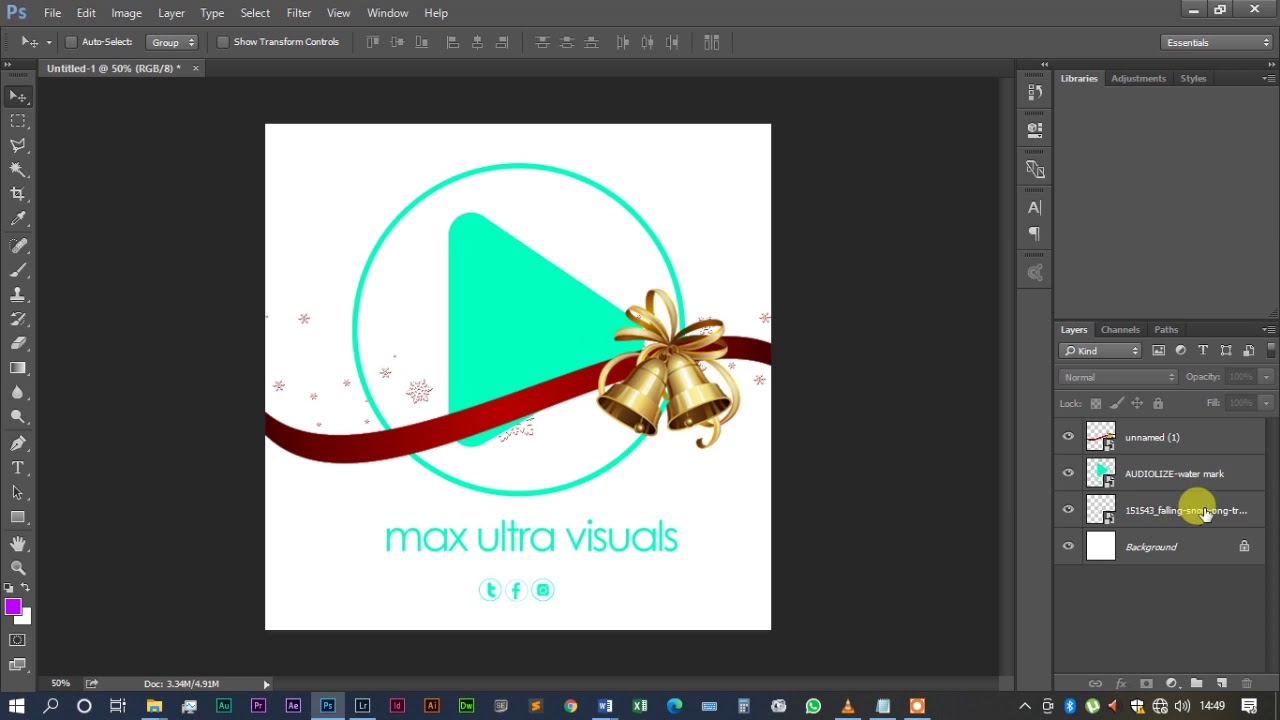 CREATING A CHRISTMAS CARD ON ADOBE PHOTOSHOP TUTORIALS BY KASANGA - YouTube